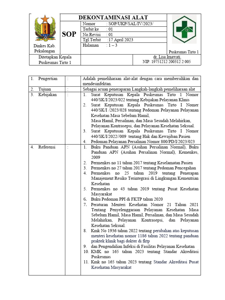 Sop Limbah Infeksius 23' | PDF