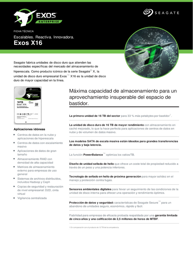 Exos x16 DS2011 1 1904LA Es - ES | PDF | Computación en la nube | Disco ...