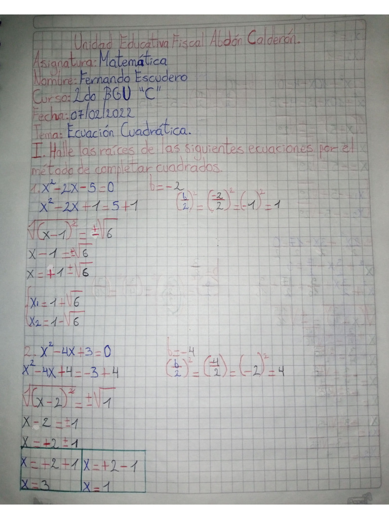 2C Escudero Fernando Tarea 1 Proyecto 4 Matematica | PDF
