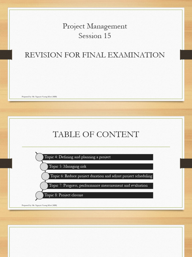 Project Management Exam Revision Guide | PDF | Risk | Risk Management