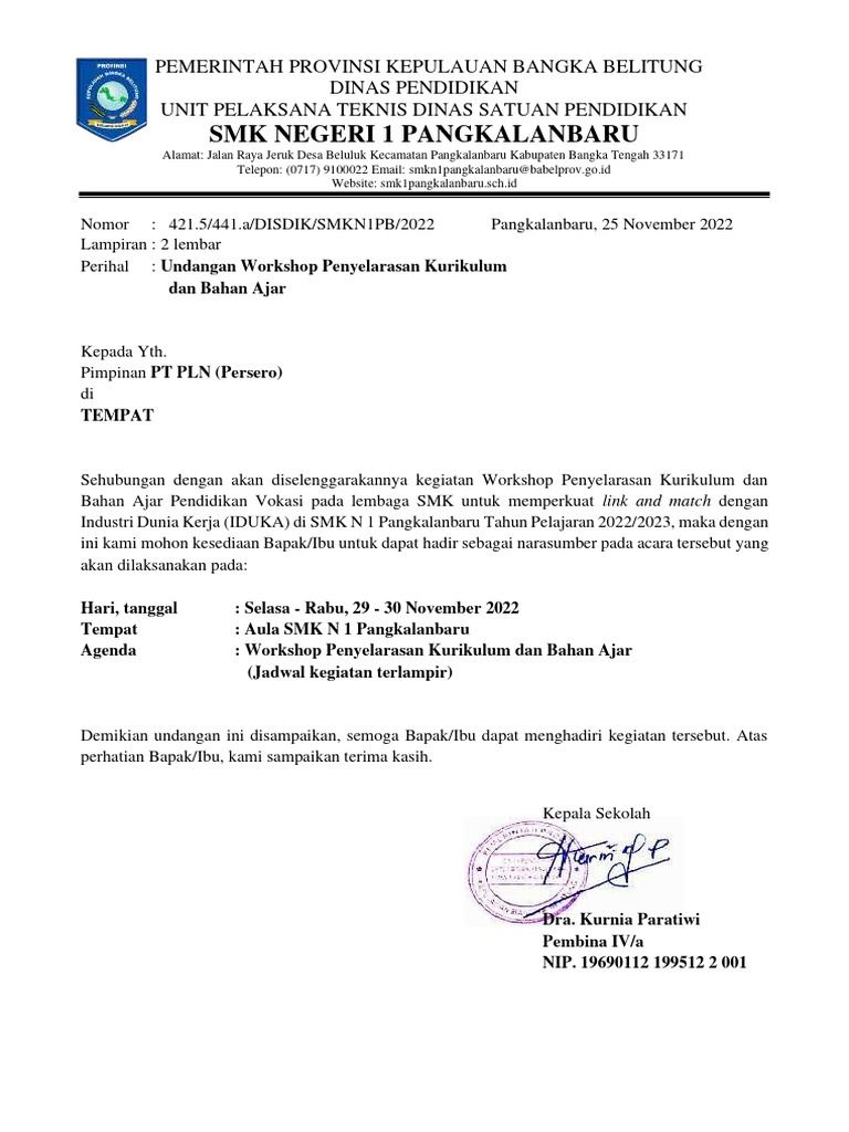 4. Undangan Narasumber - Rundown - PT PLN | PDF