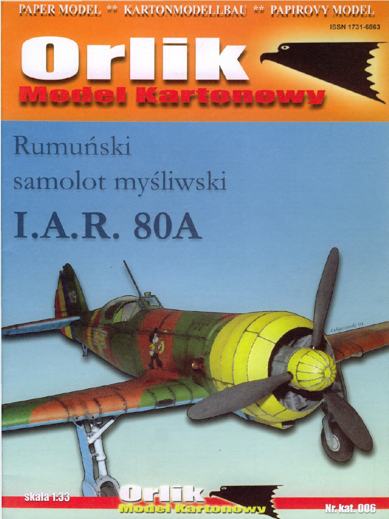 IAR-80a Orlik Paper Model | PDF