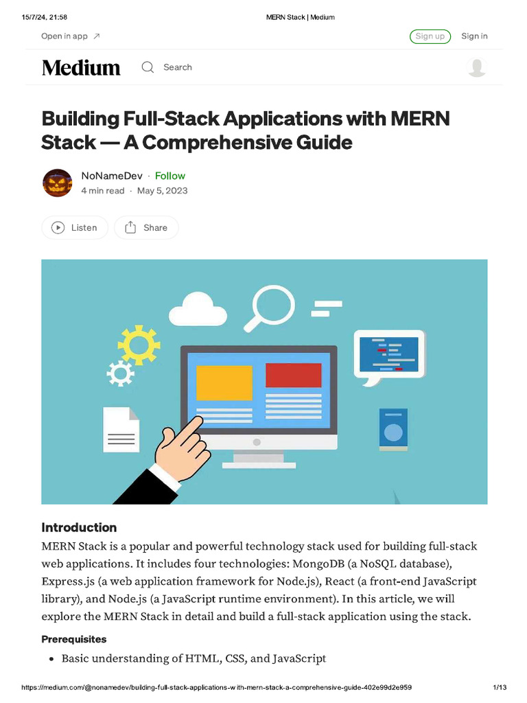 Building Full-Stack Applications With MERN Stack - Comprehensive Guide | PDF