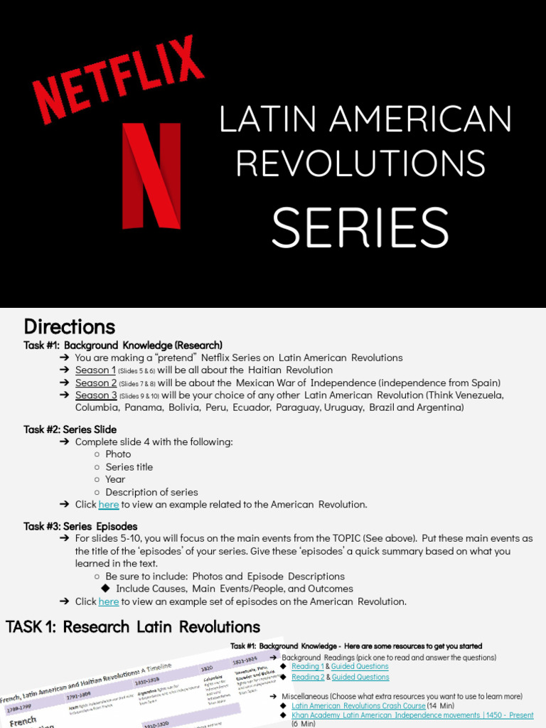 NETFLIX Latin American Revolutions Activity | PDF | Latin America