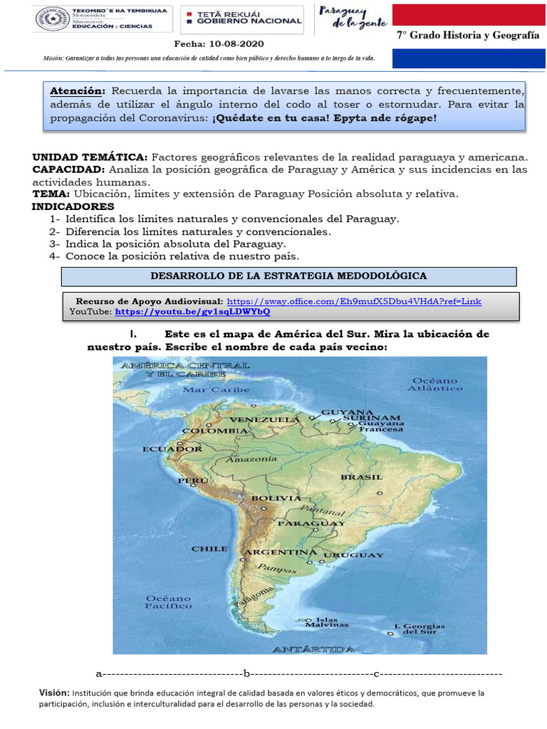 Mapa 7 Grado HyG | PDF | Paraguay | Bolivia