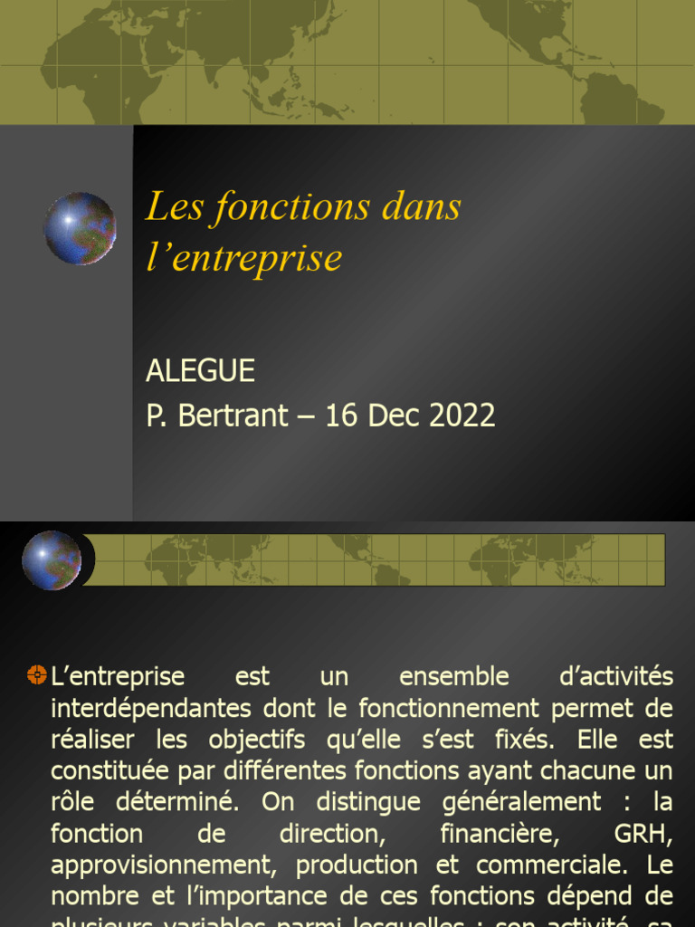 Fonctions Dans L - Entreprise | PDF | Business | Informatique