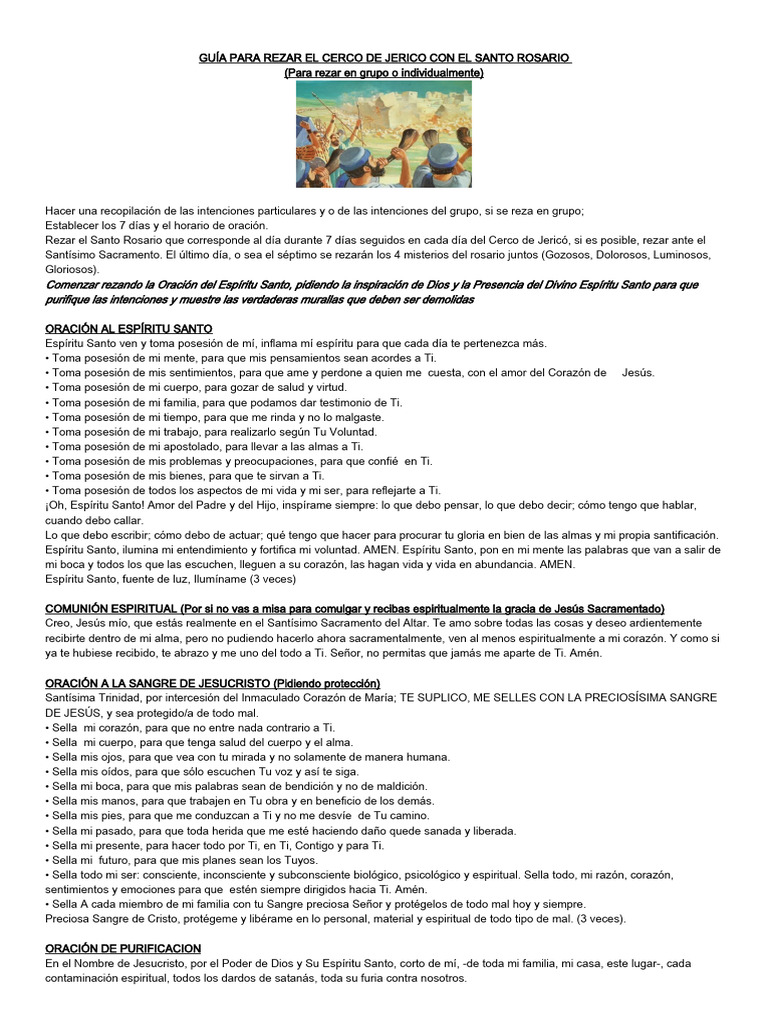 Cerco de Jericó: Guía de Oración y Rosario | PDF | Creencia religiosa y doctrina