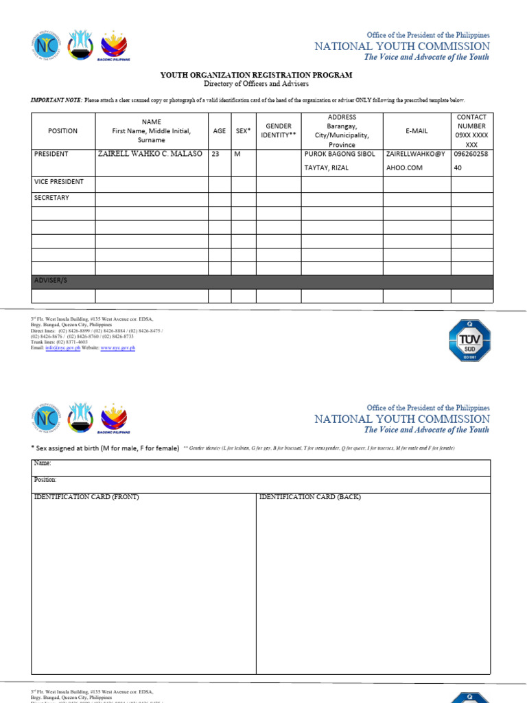 2024 YORP Directory of Officers and Adviser | PDF | Lgbt Rights | LGBTQIA+ Studies