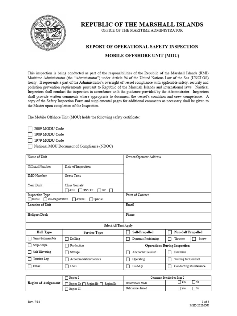 MSD252MOU Report of Operational Safety Inspection - Mobile Offshore ...