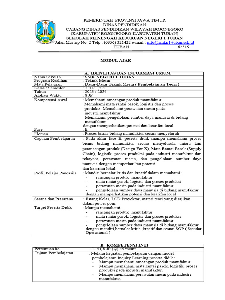 1 Modul Ajar Proses Bisnis | PDF | Seni
