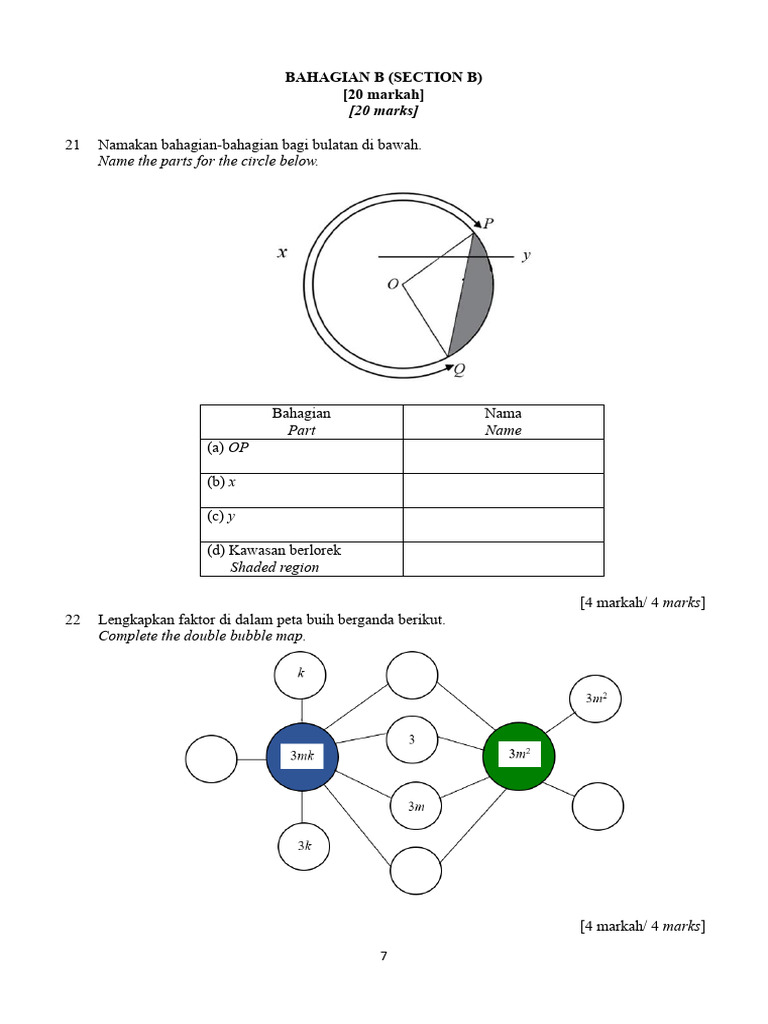 Bahagian B Math Form 2 | PDF