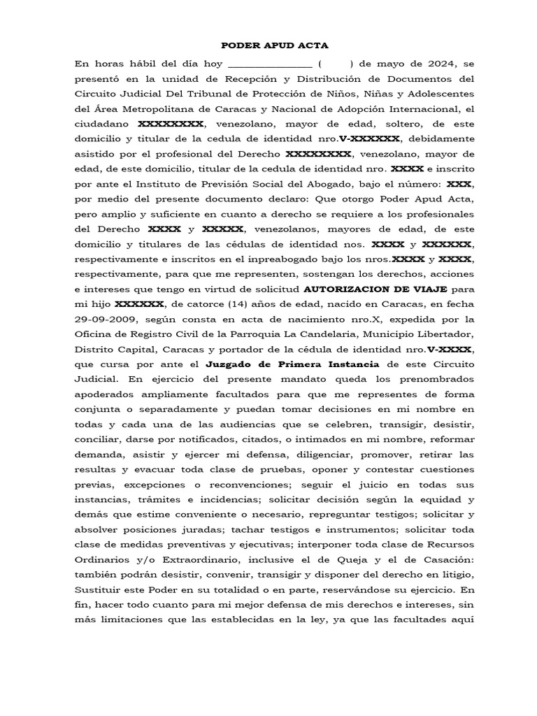 Poder Apud Acta | PDF | Documento de identidad | Justicia