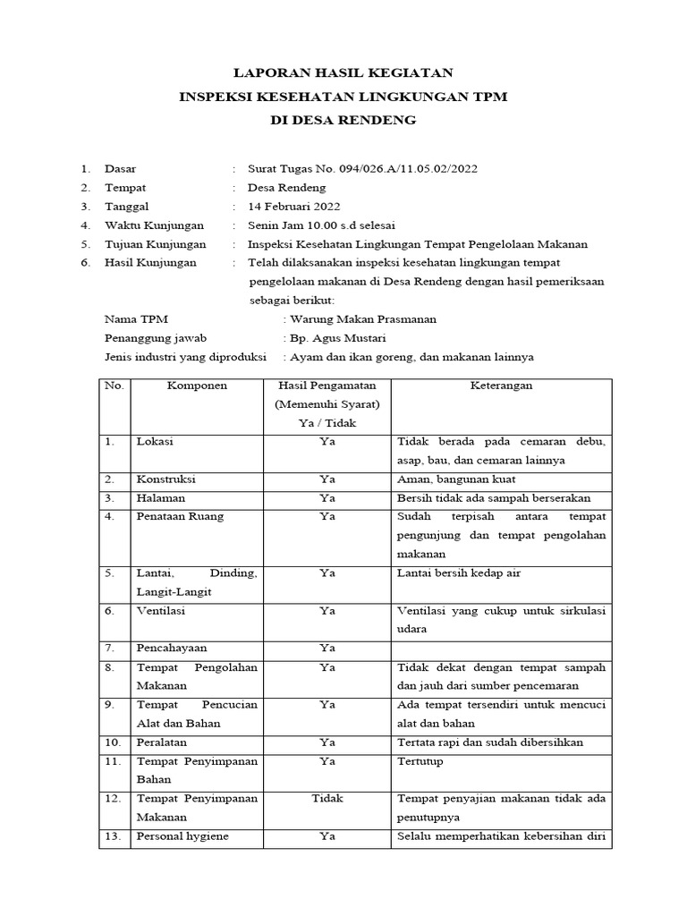 Lap Hasil Kegiatan IKL TPM | PDF