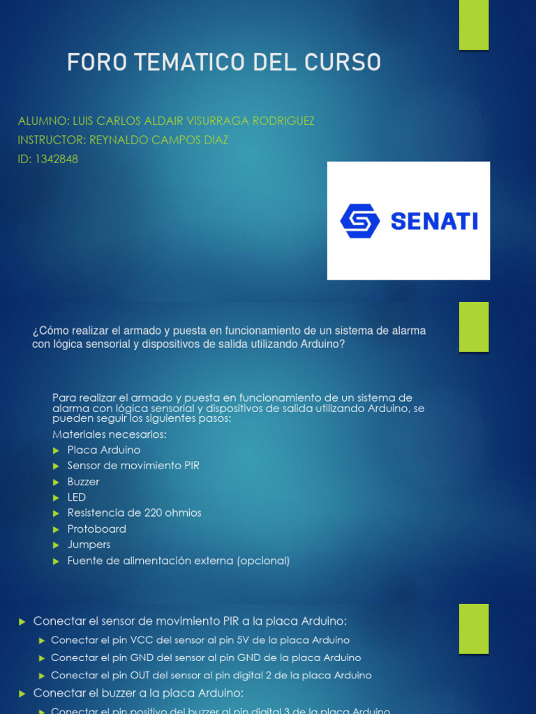 Foro Aldair - Proyecto de Microcontroladores | PDF | Arduino | Diodo emisor de luz