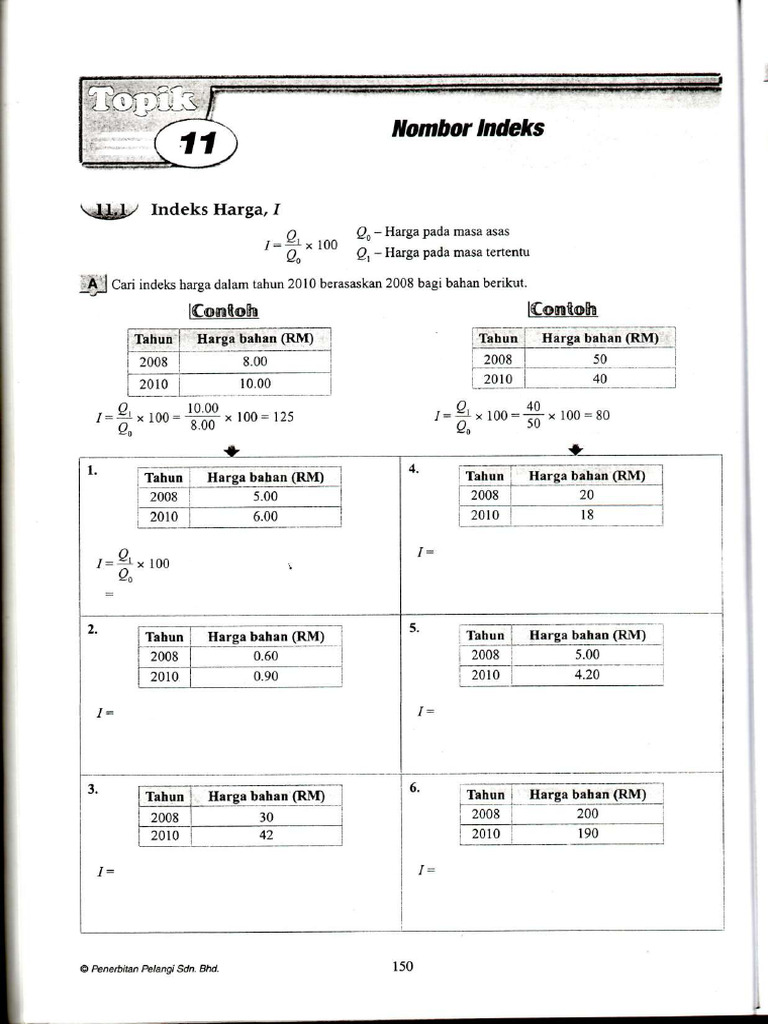 Addmath Form 4 Bab 10 Modul Index Number | PDF