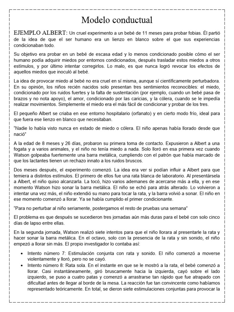 Modelo Conductual | PDF | Sicología