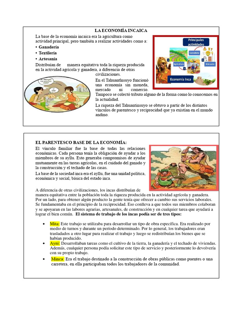 La Economía Incaica - 01 | PDF | Imperio Inca | Agricultura