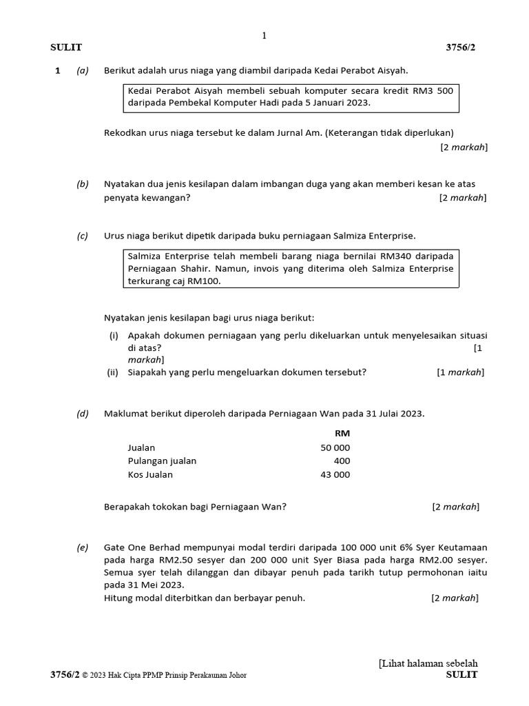 Johor Kertas 2 Set 2 2023 Soalan Dan Skima | PDF
