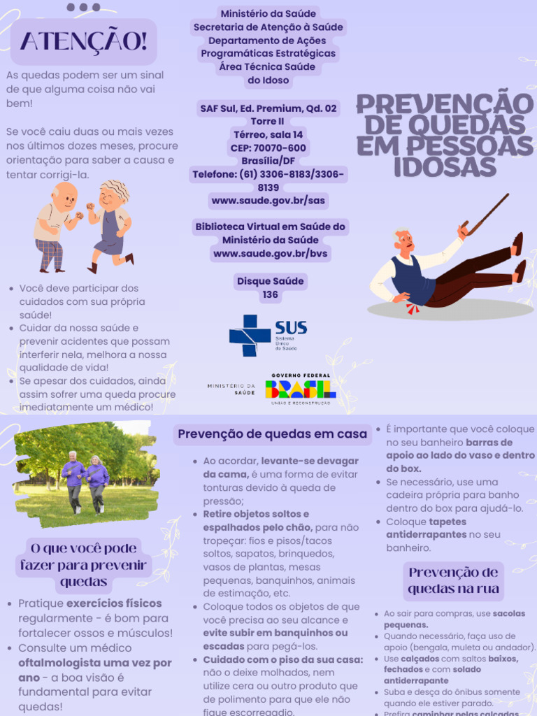 Cartilha Prevenção de Queda Idoso | PDF