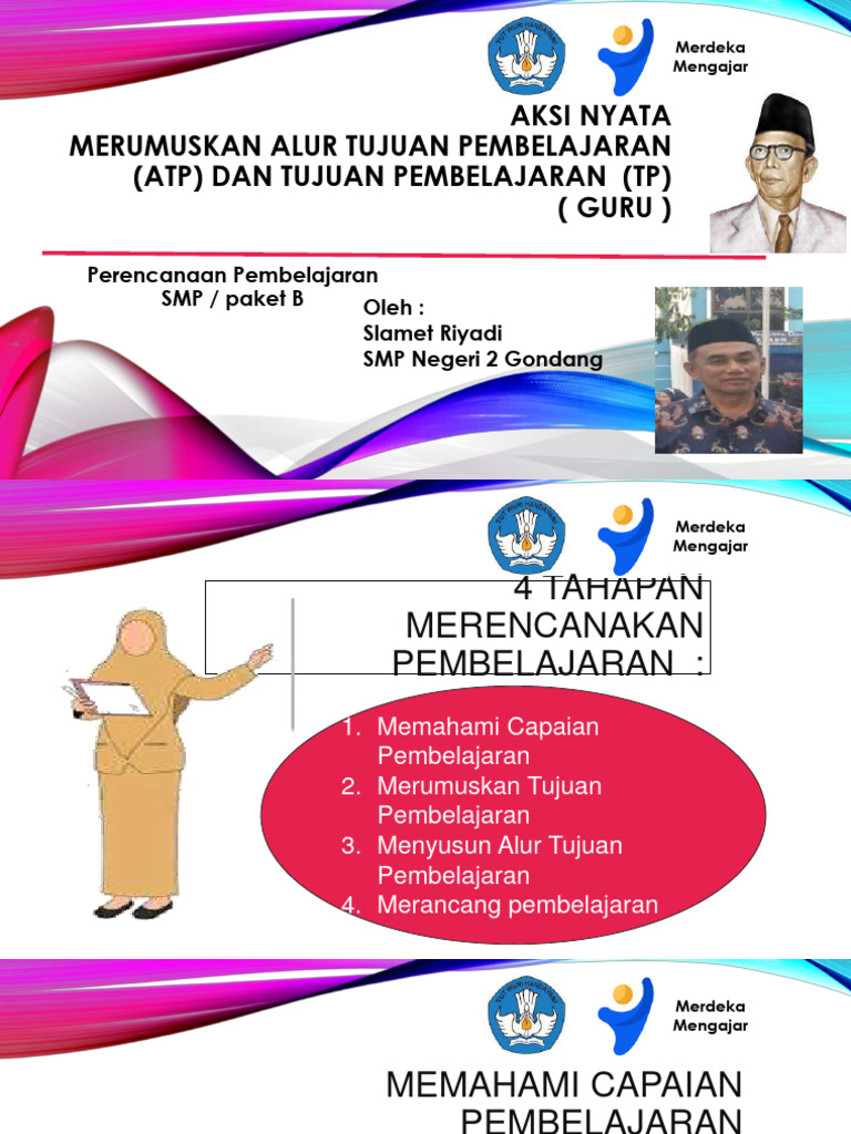 AKSI NYATA Merumuskan Alur Tujuan Pembelajaran (ATP) Dan Tujuan Pembelajaran (TP) - (Guru) | PDF