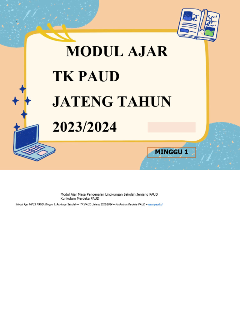 2502 RPP Modul Ajar Mpls Paud Jateng 2023 2024 Minggu 1 Compress | PDF