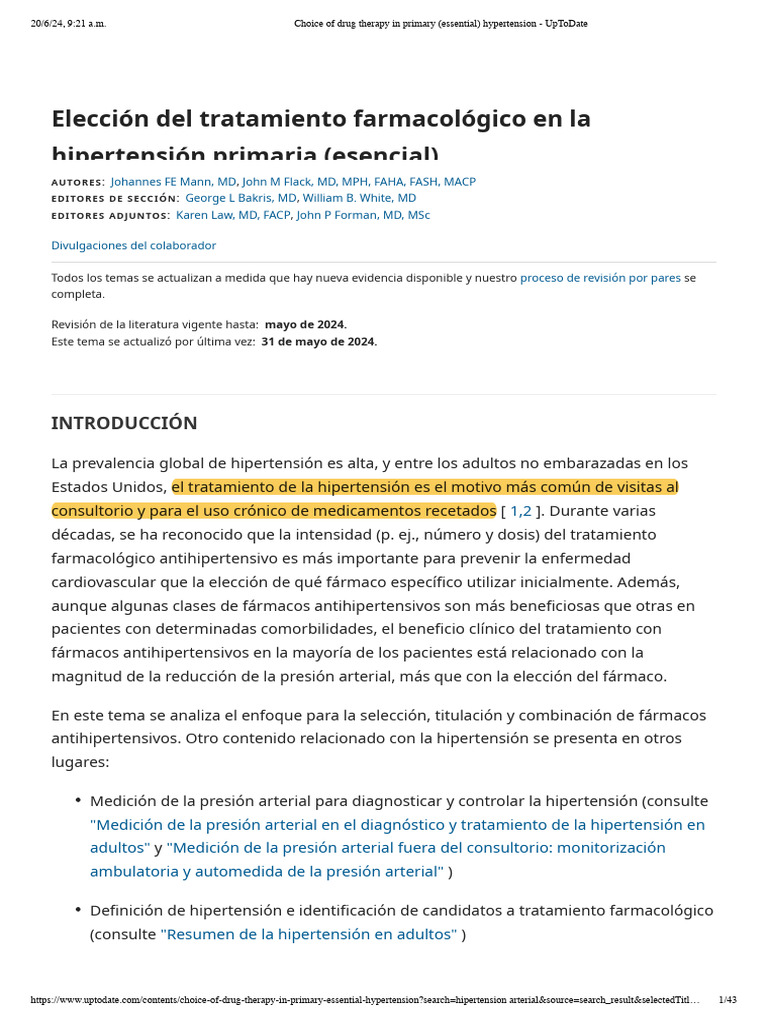 Choice Of Drug Therapy In Primary Essential Hypertension Uptodate