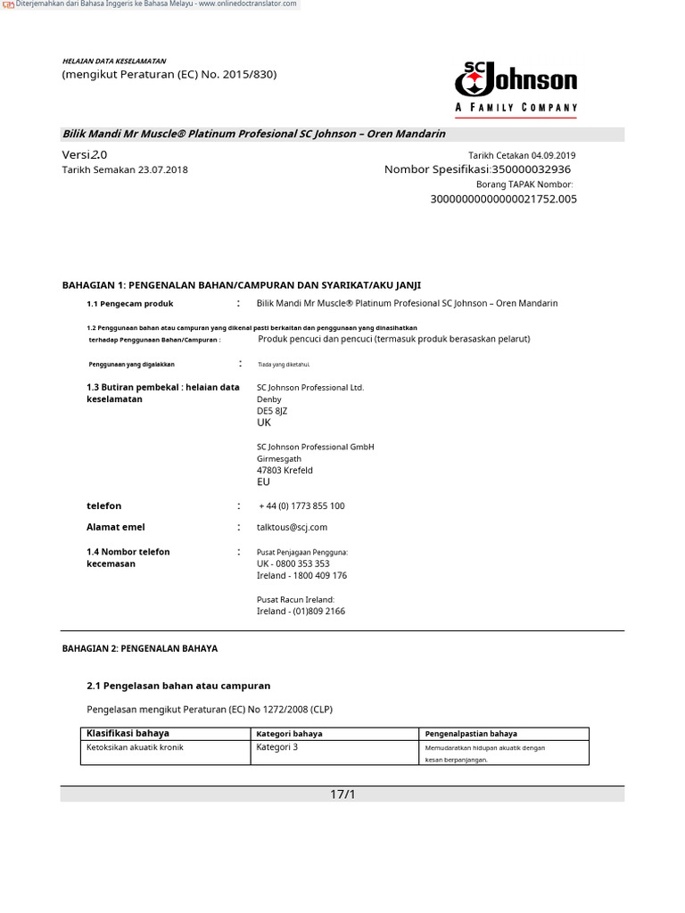 MR Muscle Bathroom Cleaner BM | PDF