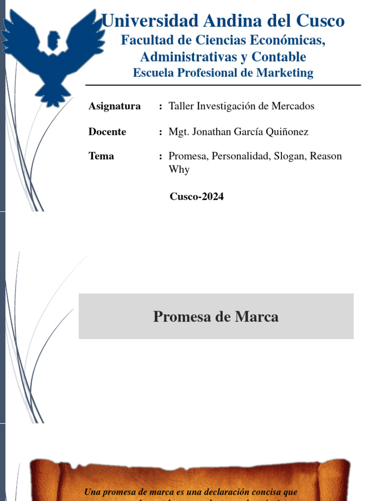 18 Promesa, Personalidad, Slogan, Reason Why | PDF | Marca | Marketing