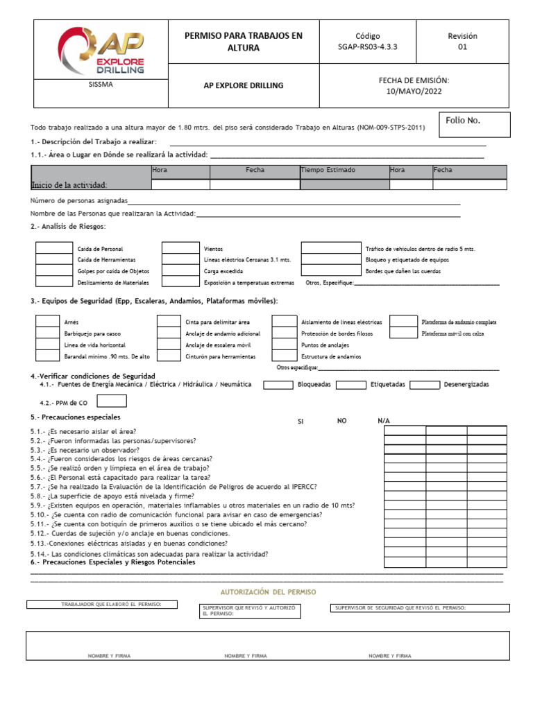 Sgap-Rs03-4.3.3 Trabajos en Alturas | PDF