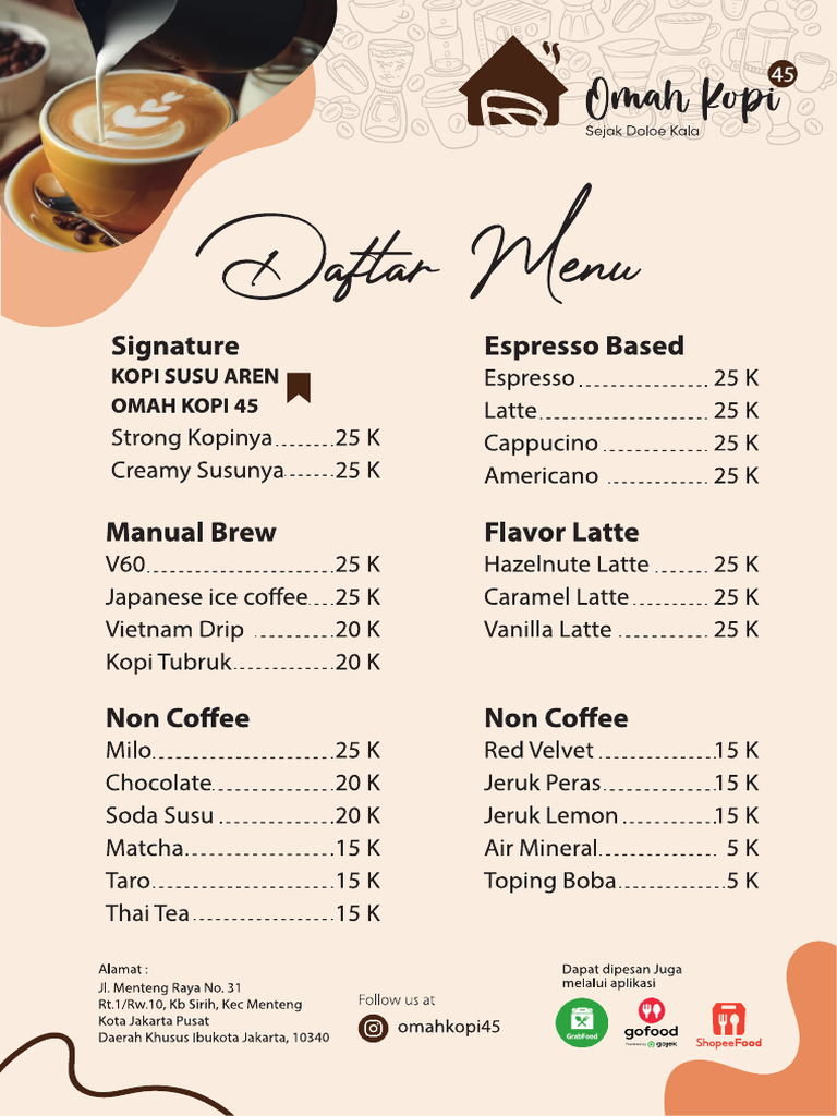 Buku Menu Omah Kopi Master | PDF