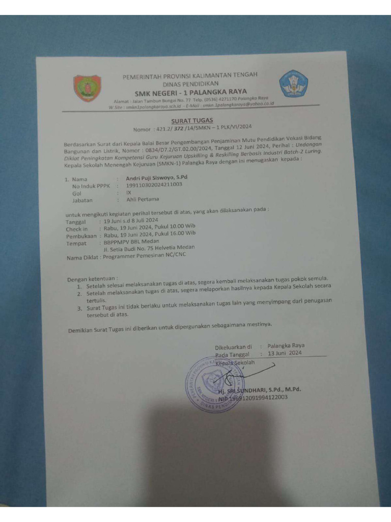 contoh surat tugas | PDF