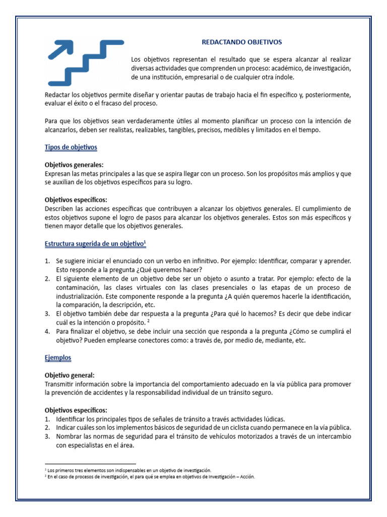 Guía para Redactar Objetivos | PDF | Verbo