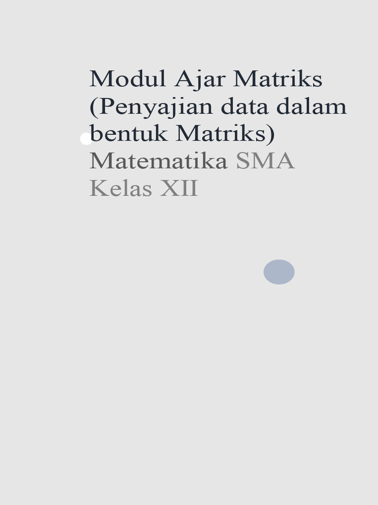 Modul Ajar Matriks Apik | PDF
