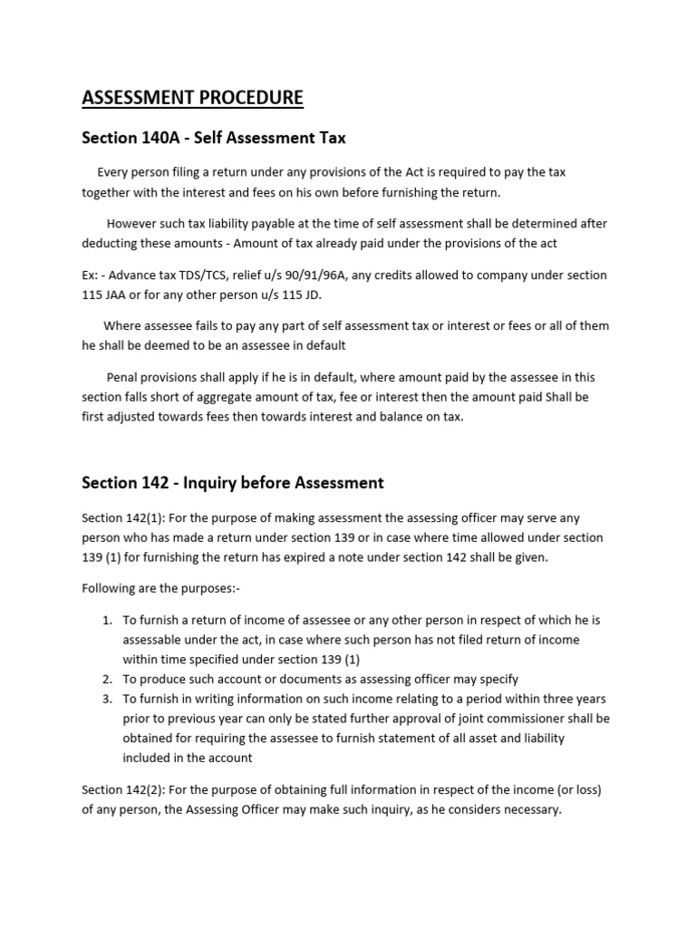 Tax Assessment Procedures Overview | PDF | Audit | Taxes