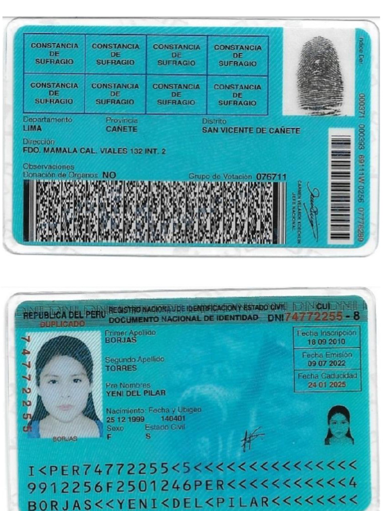 Dni Tamaño A4 | PDF