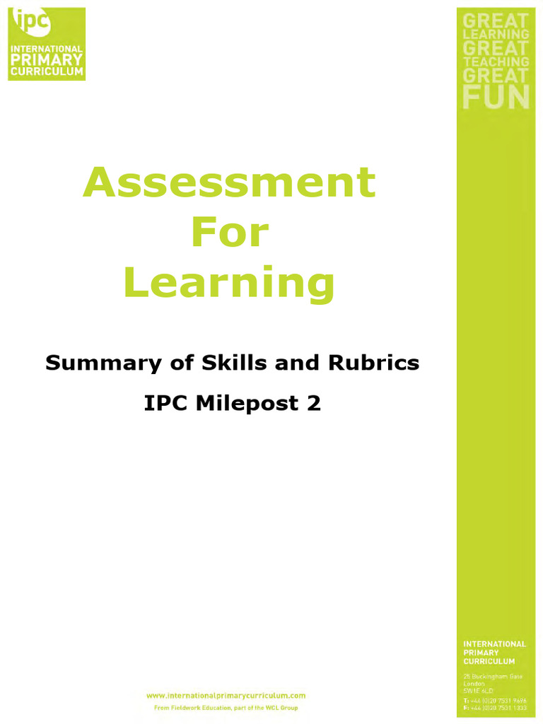 IPC Assessment For Learning Milepost 2 | PDF | Map | Teachers