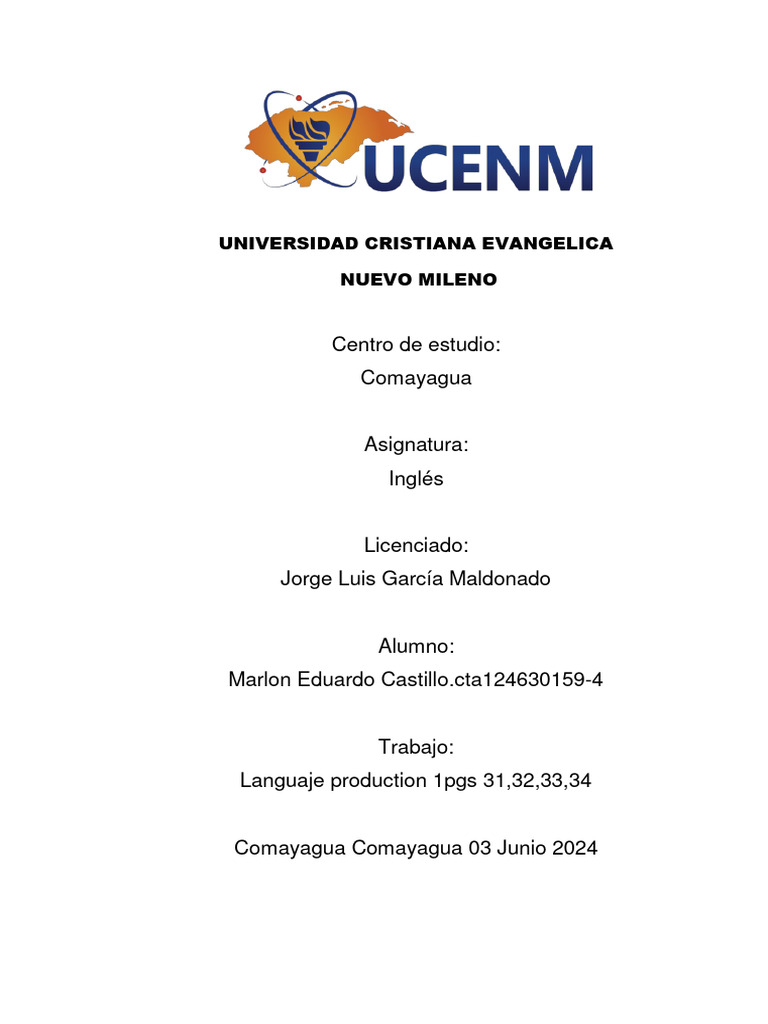 Marlon Castillo-124630159 - Inglés I-Sección 2 - Actividad 4 | PDF ...