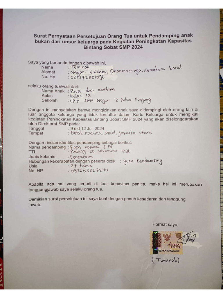 Surat Pendamping | PDF