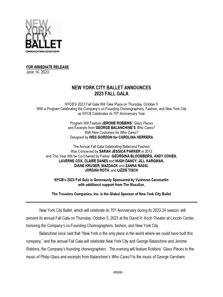 2023-06-14 NYCB 2023 Fall Gala | PDF | Fashion | Fashion Design
