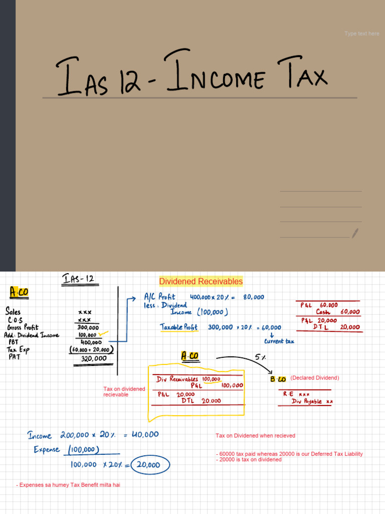 IAS 12 Income Tax | PDF | Dividend | Deferred Tax