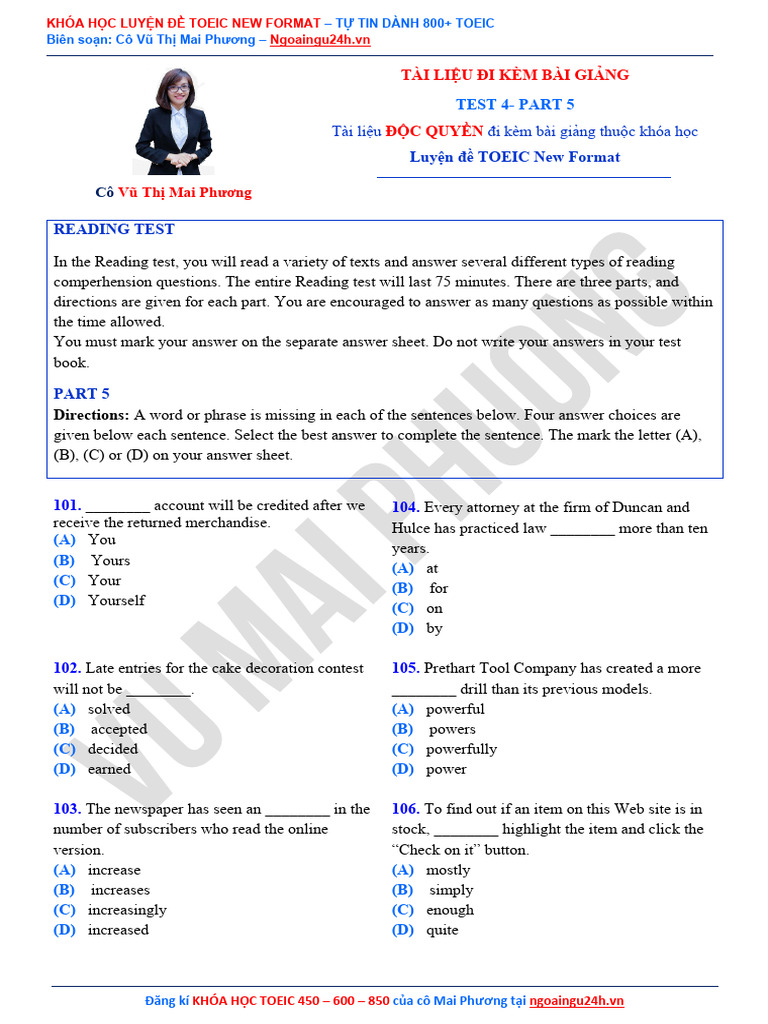 Ets 2020 Test 4 Part 5 | PDF