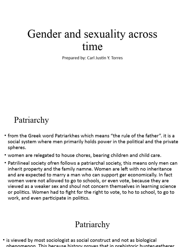 Gender and Sexuality Across Time | PDF | Patriarchy | Woman