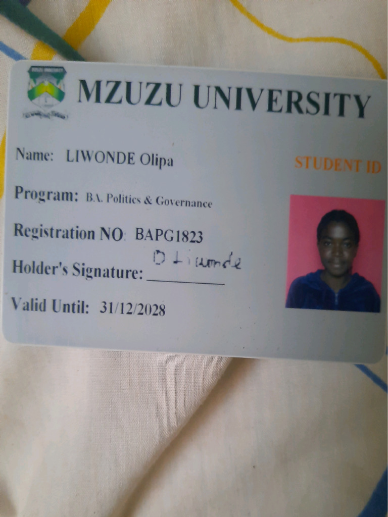 Liwonde Student Id | PDF