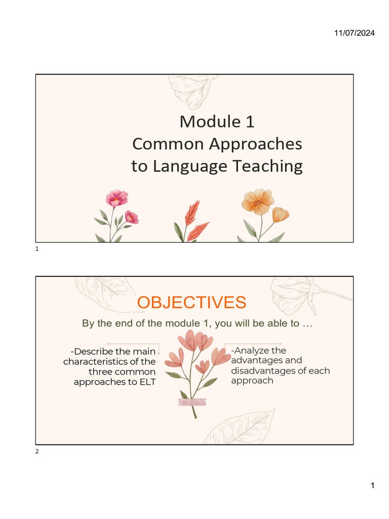 Slides 1+2 | PDF | Second Language | Learning