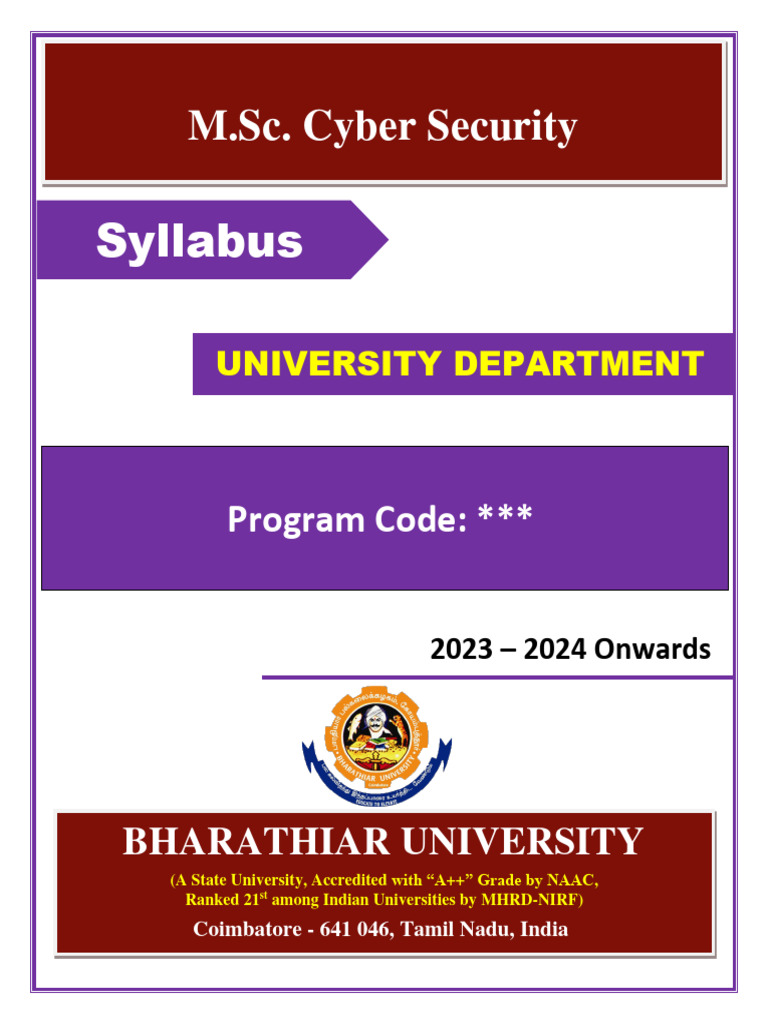 M.Sc. Cyber Security Syllabus 2023-2024 | PDF | Operating System ...