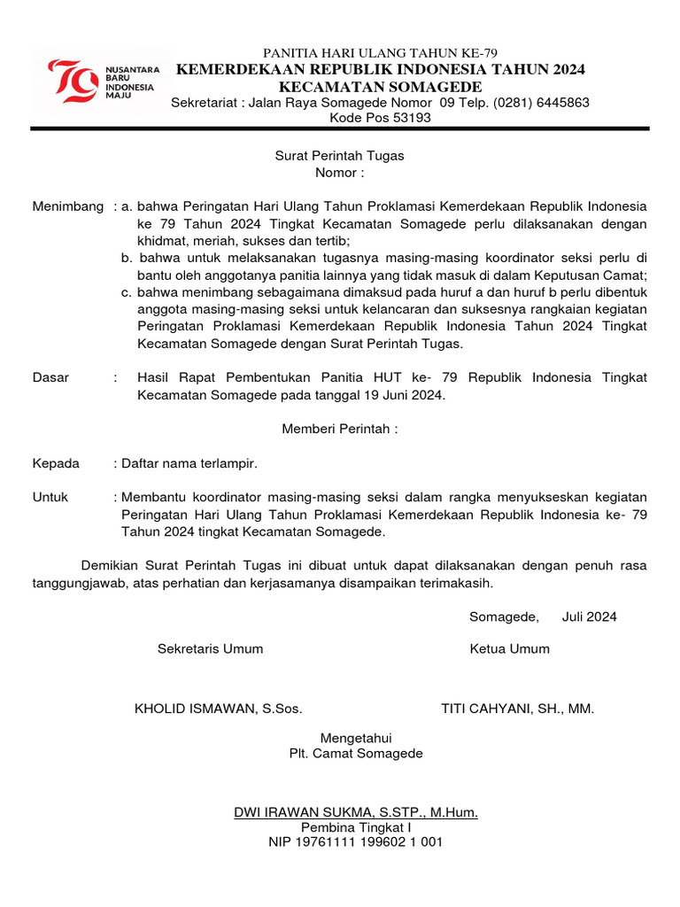 Surat Tugas Panitia - PDF Urg TTD | PDF | Gaya Hidup