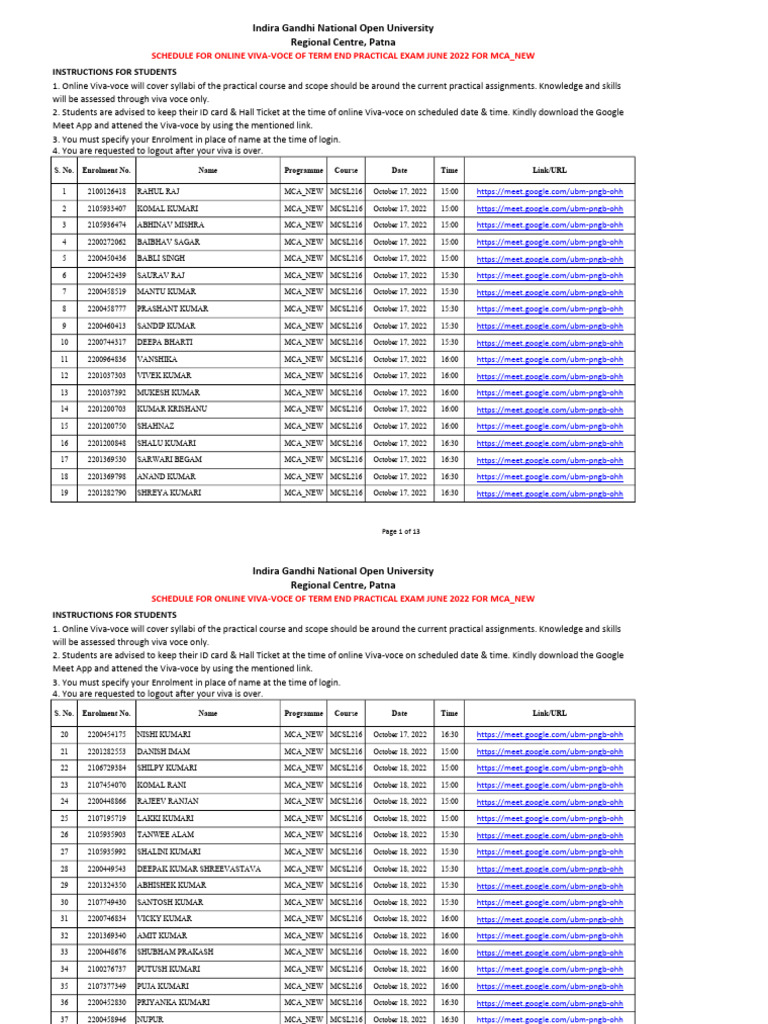 Schedule_TEPE_June_2022_MCA_NEW | Download Free PDF | Vocational Education | Educational ...