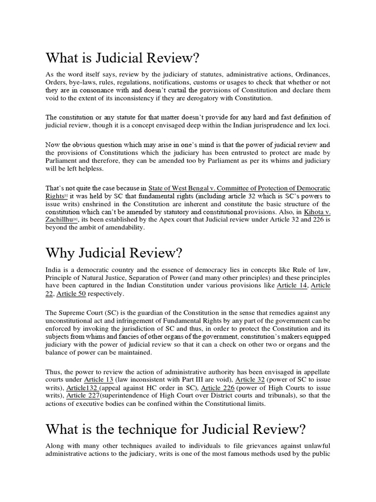 What Is Judicial Review | PDF | Writ | Writ Of Prohibition