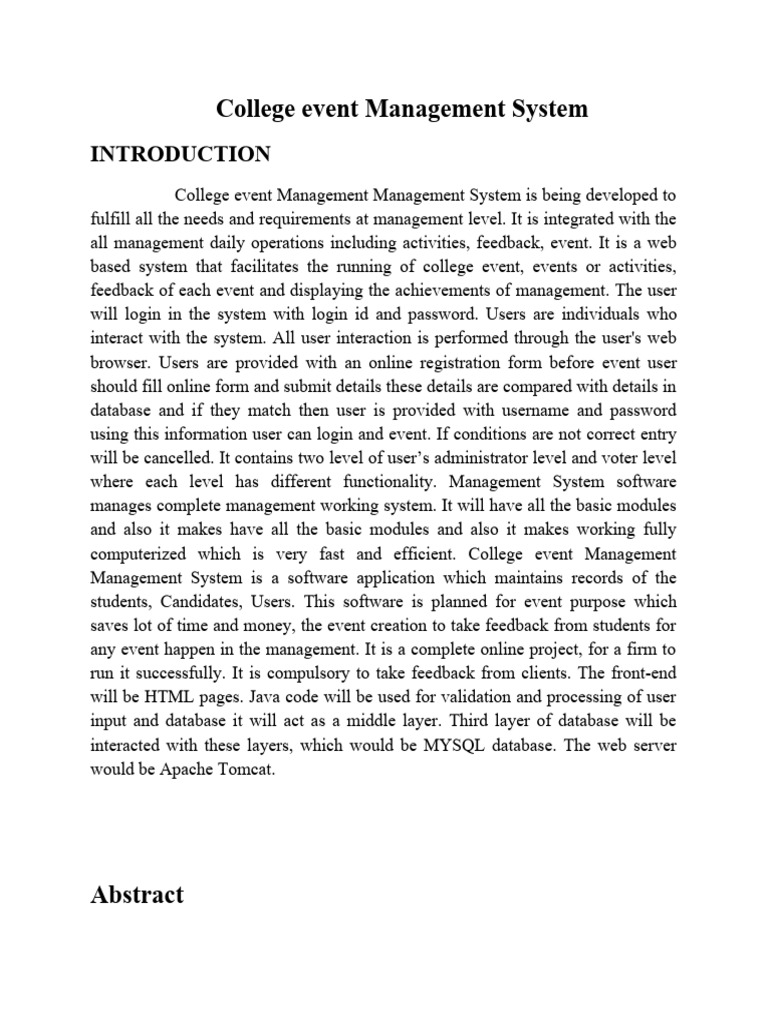 College Event Management System | PDF | Software Testing | Java ...