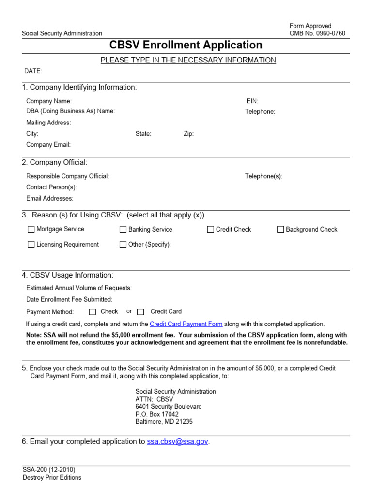 Form SSA200 | PDF